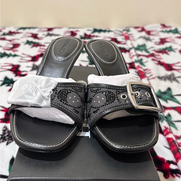Coach | Shoes | Coach Margot Sandals In Crystal Signature Jacquard ...